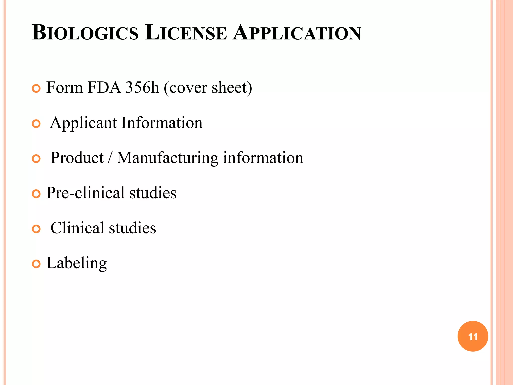 Regulatory guidance and guidelines for filing and approval for ...