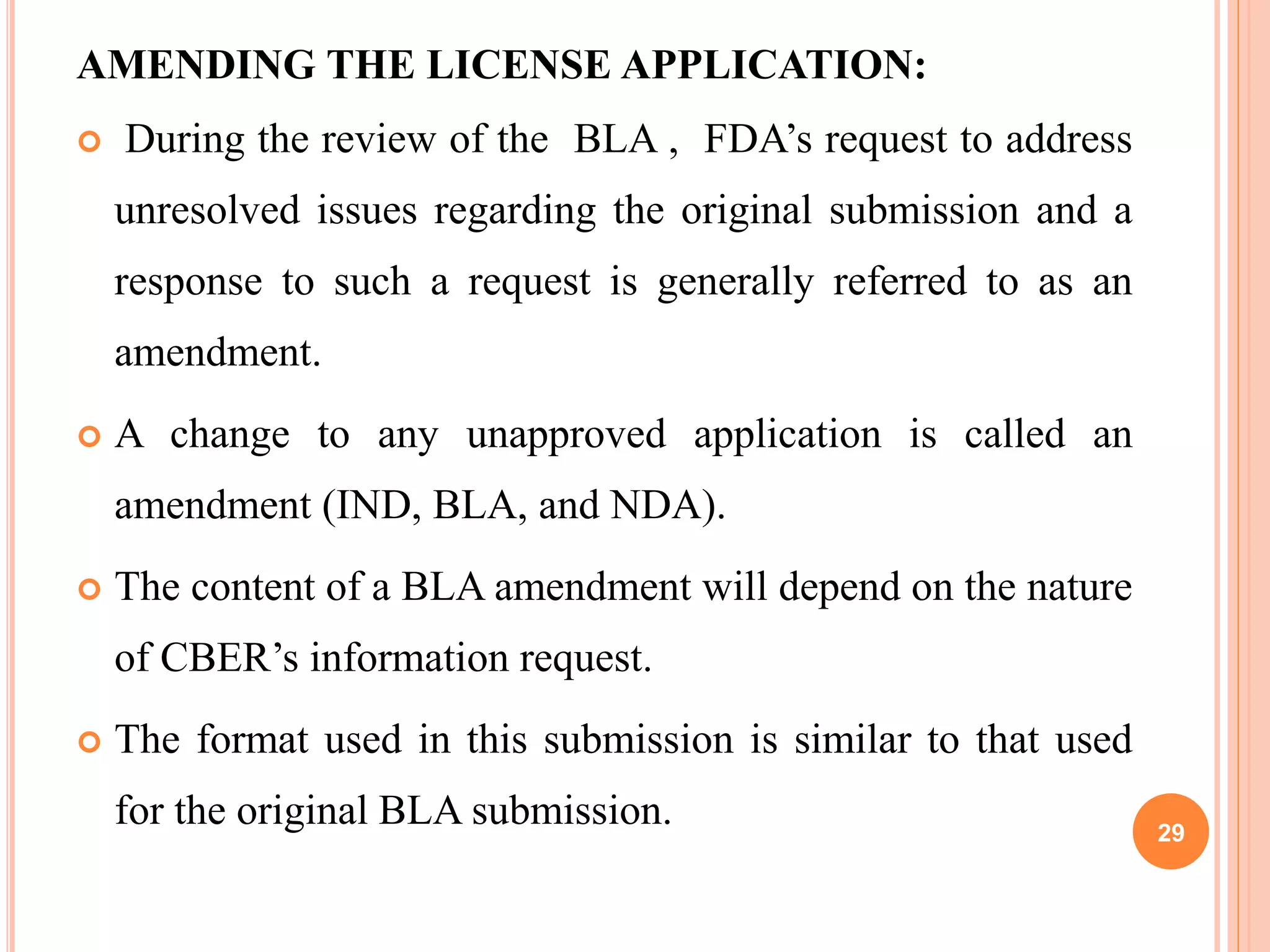 Regulatory guidance and guidelines for filing and approval for ...