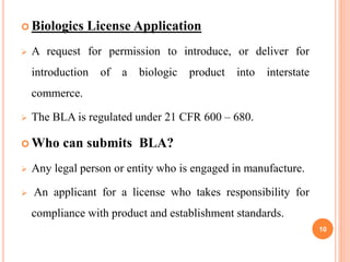 Regulatory guidance and guidelines for filing and approval for ...