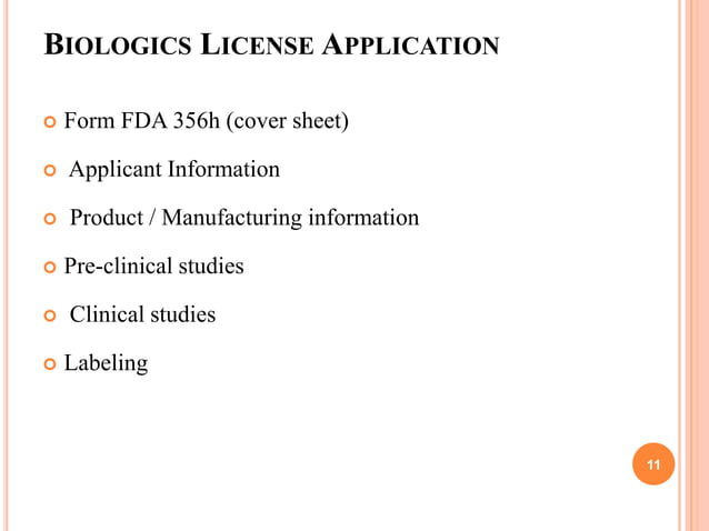 Regulatory guidance and guidelines for filing and approval for ...