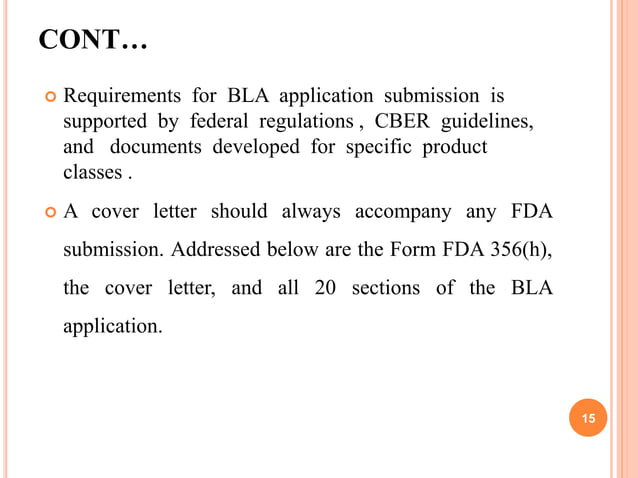 Regulatory guidance and guidelines for filing and approval for ...