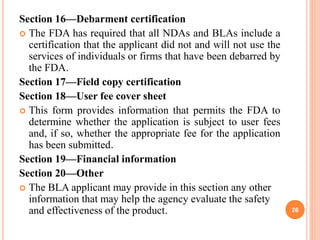 Regulatory guidance and guidelines for filing and approval for ...