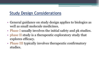 Regulatory guidelines for the development of biologics in | PPTX