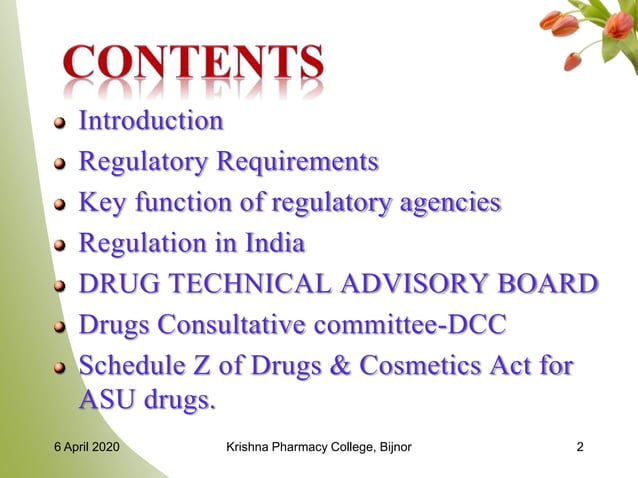 Regulatory issues regulations in india asu | PPTX