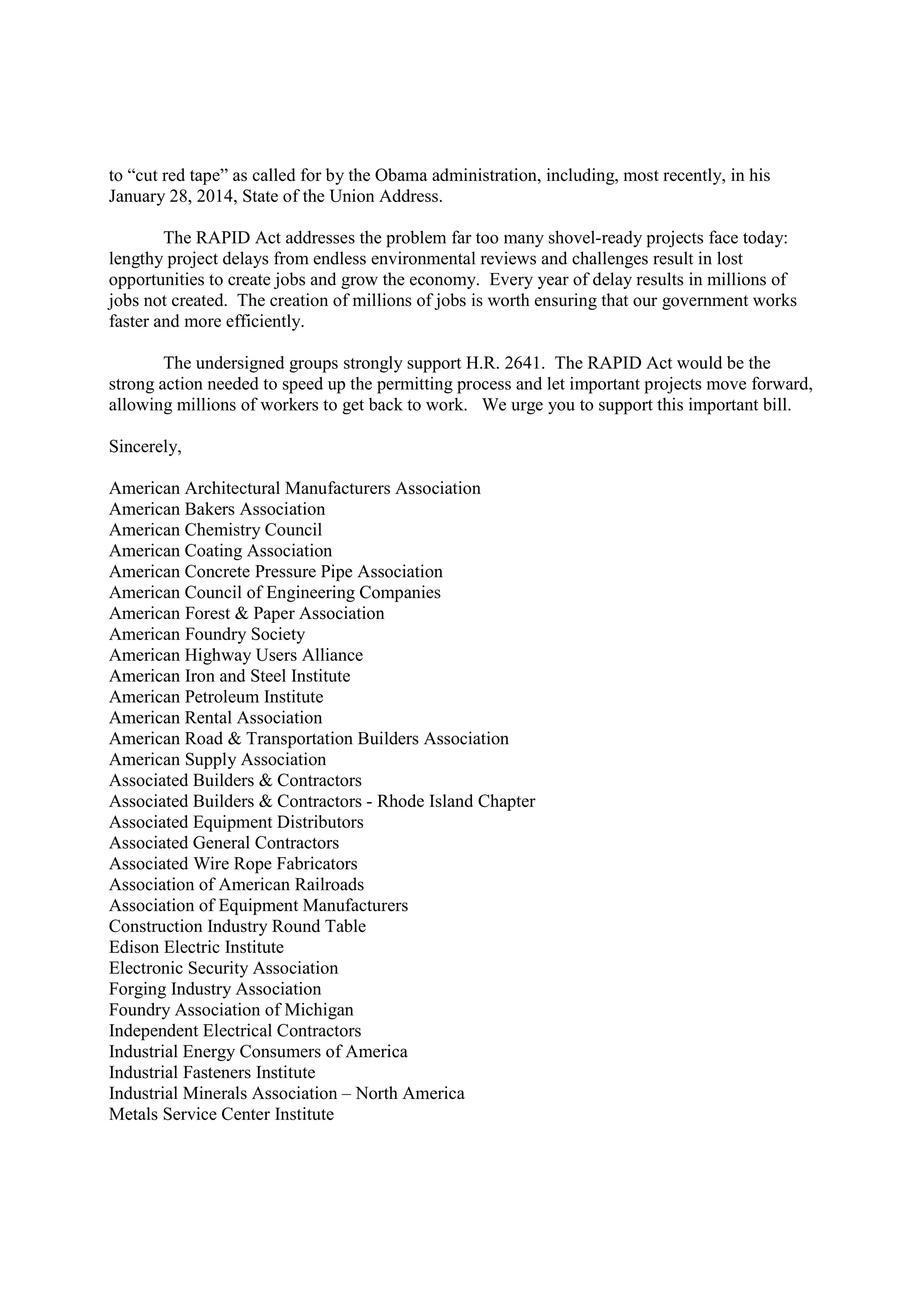 03/05: Multi-Industry Permit Streamlining Letter | PDF | Free Download