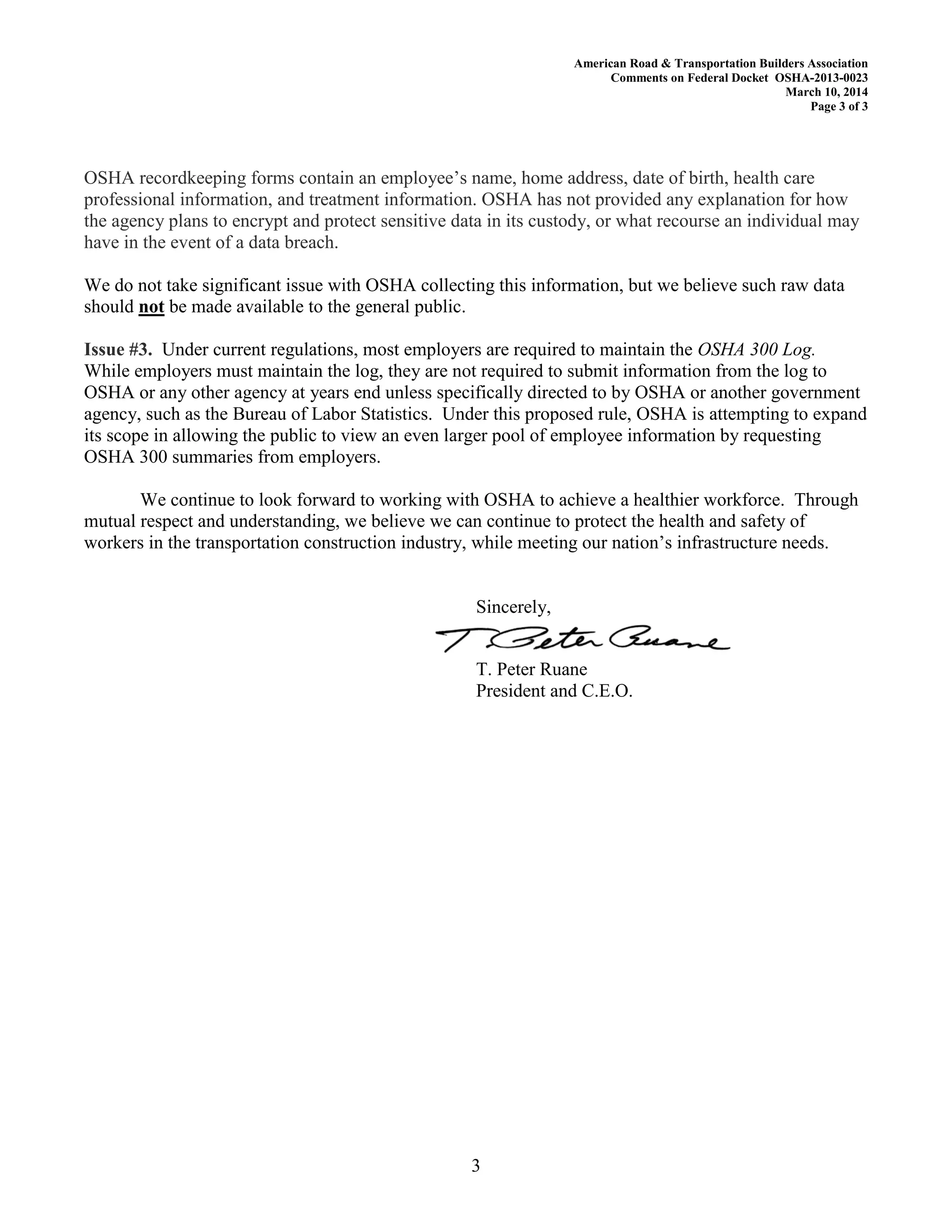 03/10: OSHA Workplace Injury and Illness Tracking Rule | PDF