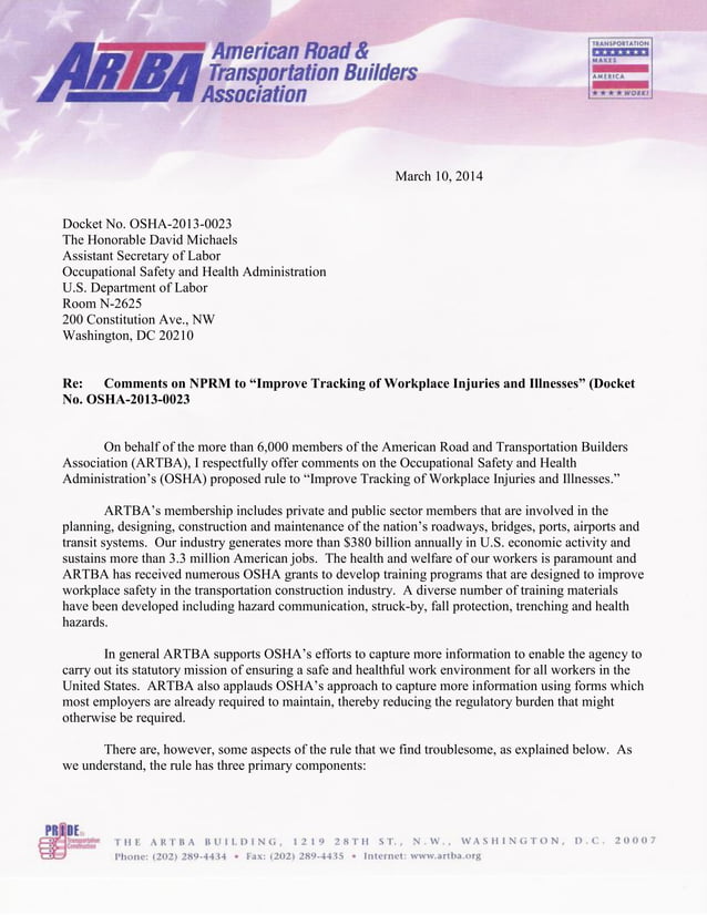 03/10: OSHA Workplace Injury and Illness Tracking Rule | PDF