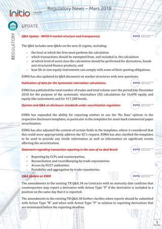 Initio Regulatory Watch March 2019 | PDF | Financial Regulation | Economy