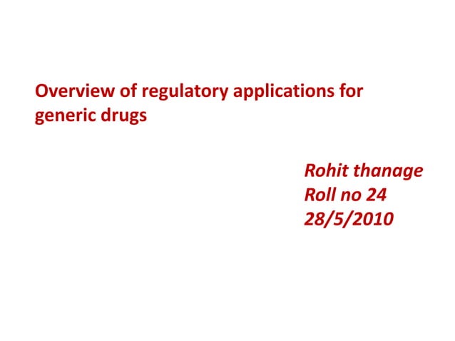Regulatory Overview | PPT