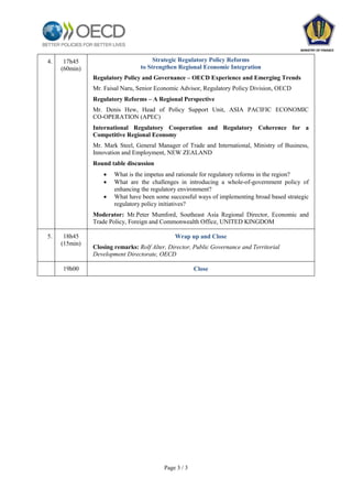 Regulatory reform for ASEAN connectivity and economic integration. Southeast Asia Regional Forum ...