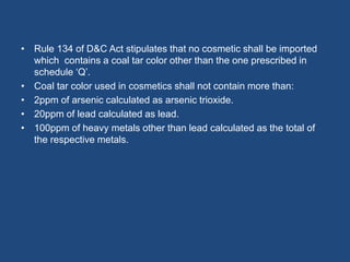 Regulatory provisions in cosmetics | PPTX