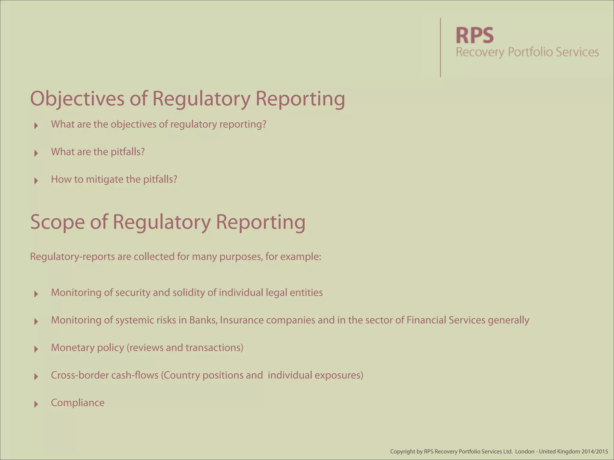 Regulatory Reporting - Best Practices | PDF