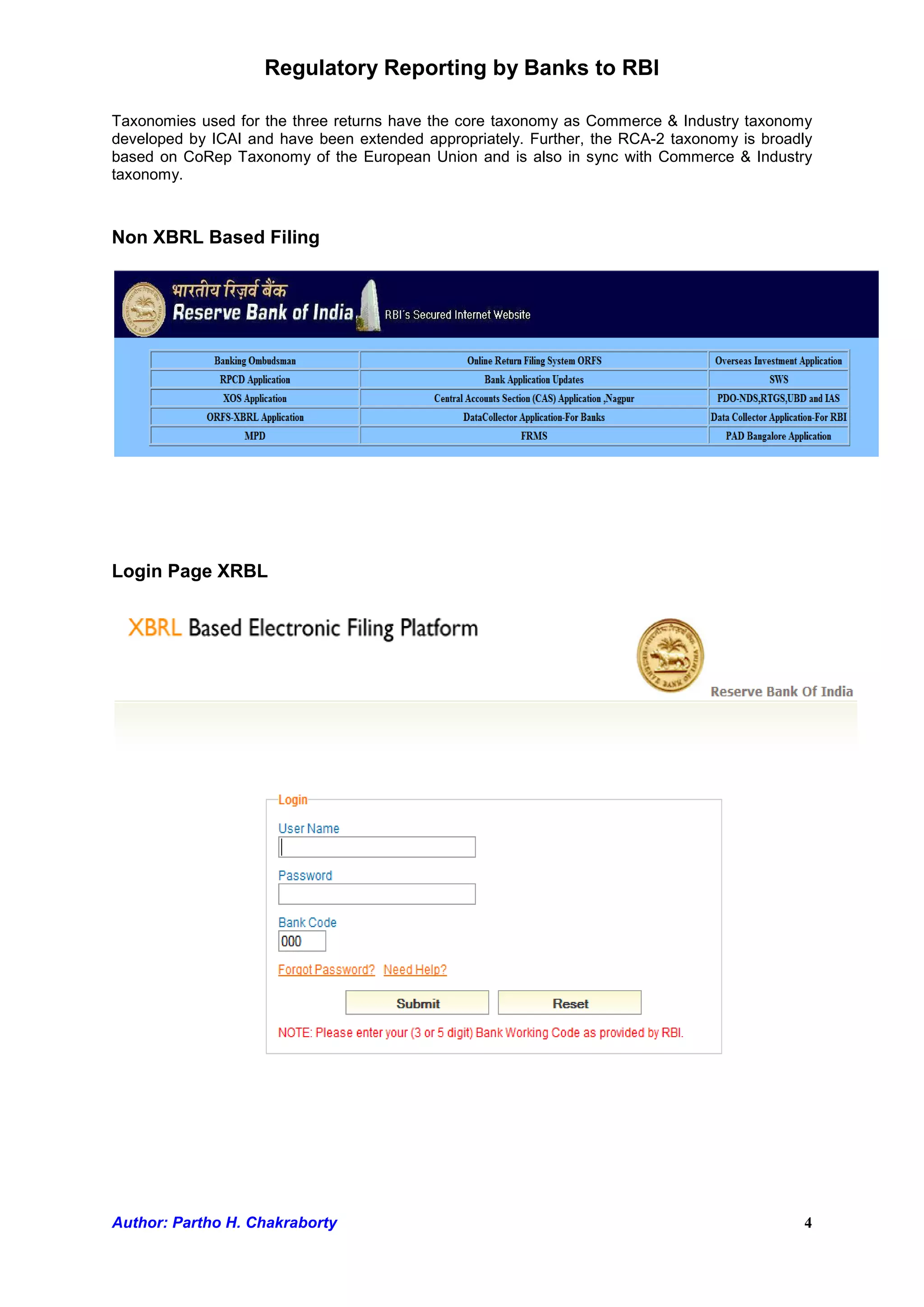 Regulatory reporting by banks to rbi | PDF