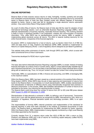 Regulatory reporting by banks to rbi | PDF
