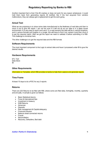 Regulatory reporting by banks to rbi | PDF