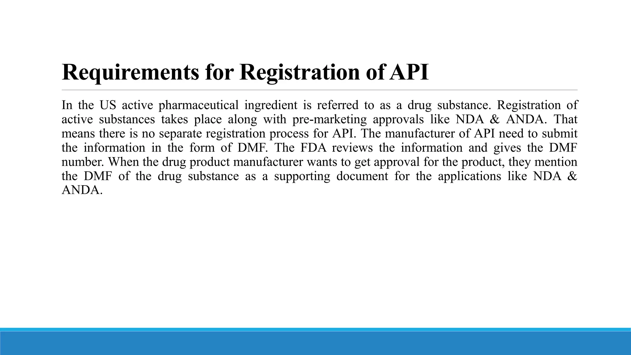 Regulatory requirements for API and Biologics | PPTX