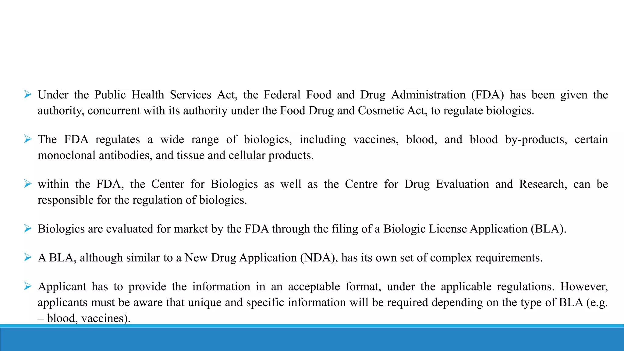 Regulatory requirements for API and Biologics | PPTX