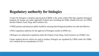 Regulatory requirements for API and Biologics | PPTX