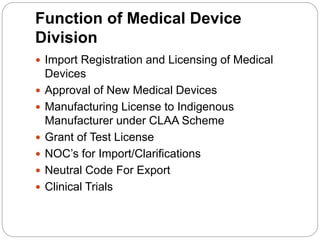 Regulatory requirement and approval procedure for medical devices | PPTX
