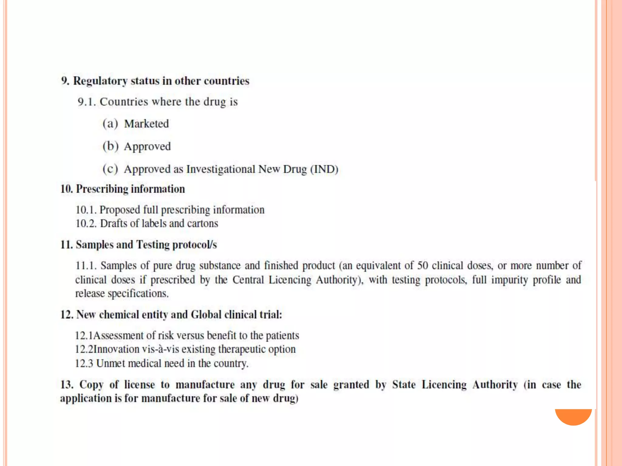 Regulatory requirement and approval procedures for drugs | PPTX