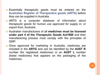 Regulatory requirement of EU, MHRA and TGA | PPTX