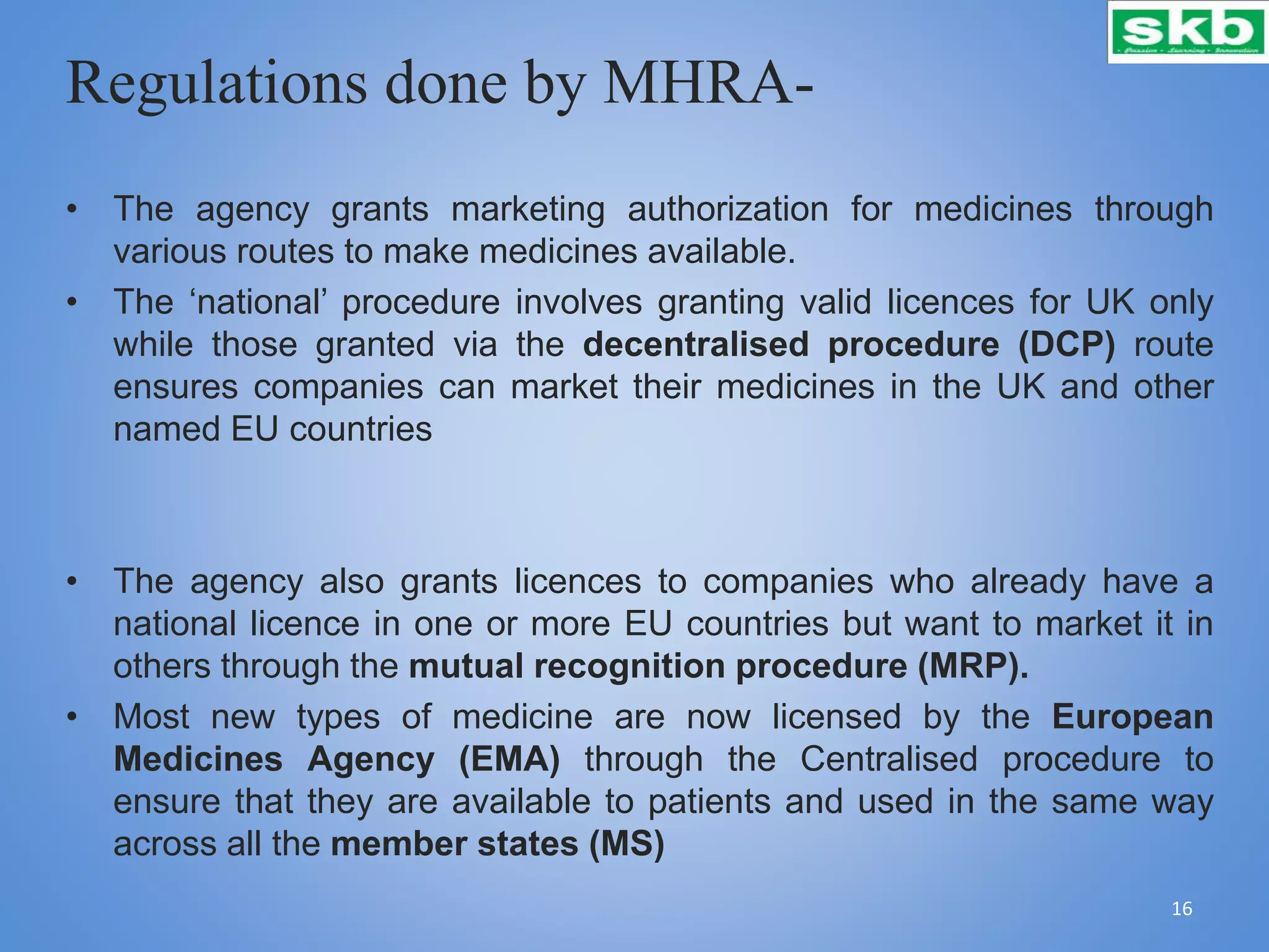 Regulatory requirement of EU, MHRA & TGA | PPTX