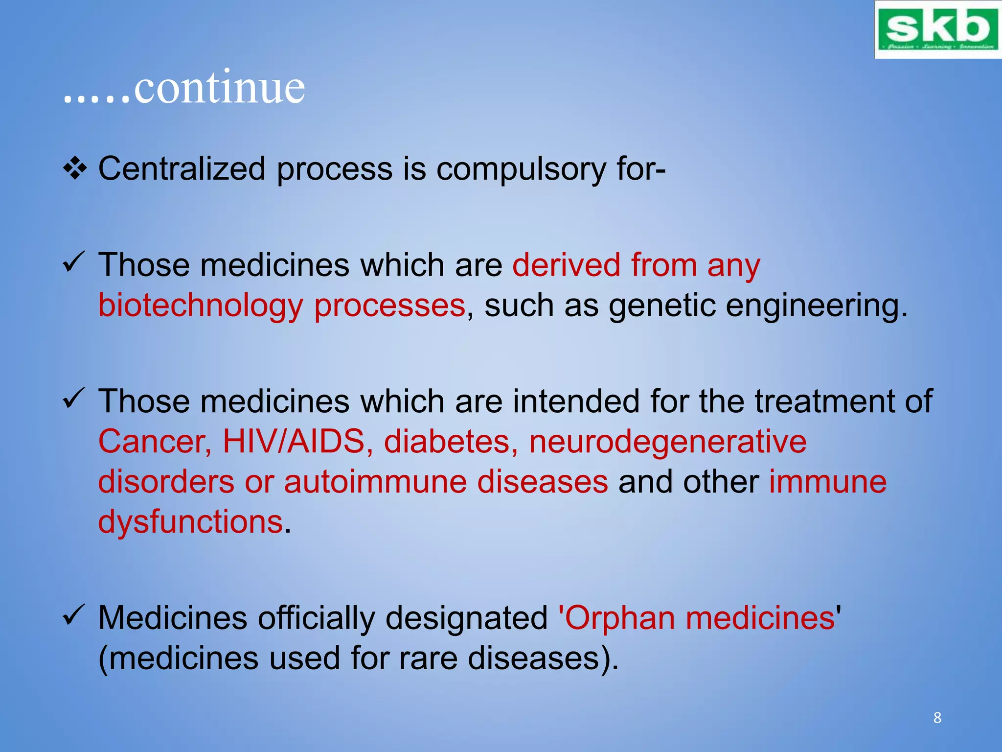 Regulatory requirement of EU, MHRA & TGA | PPTX