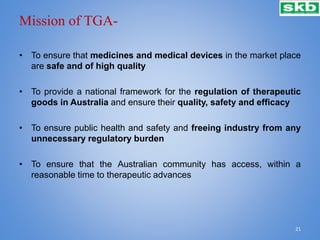 Regulatory requirement of EU, MHRA & TGA | PPTX