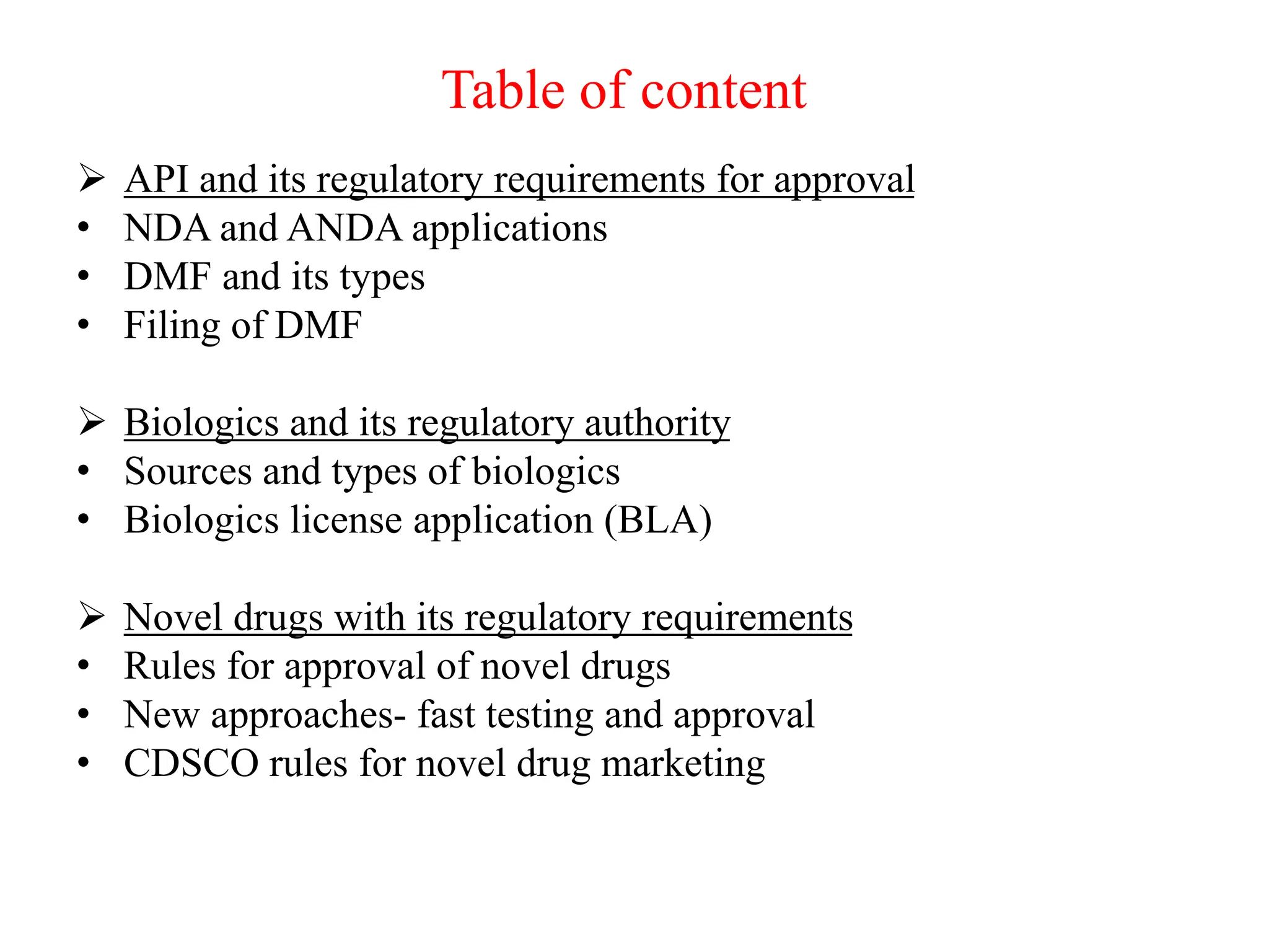 Regulatory Requirements for API, Biologics and Novel therapies | PPTX