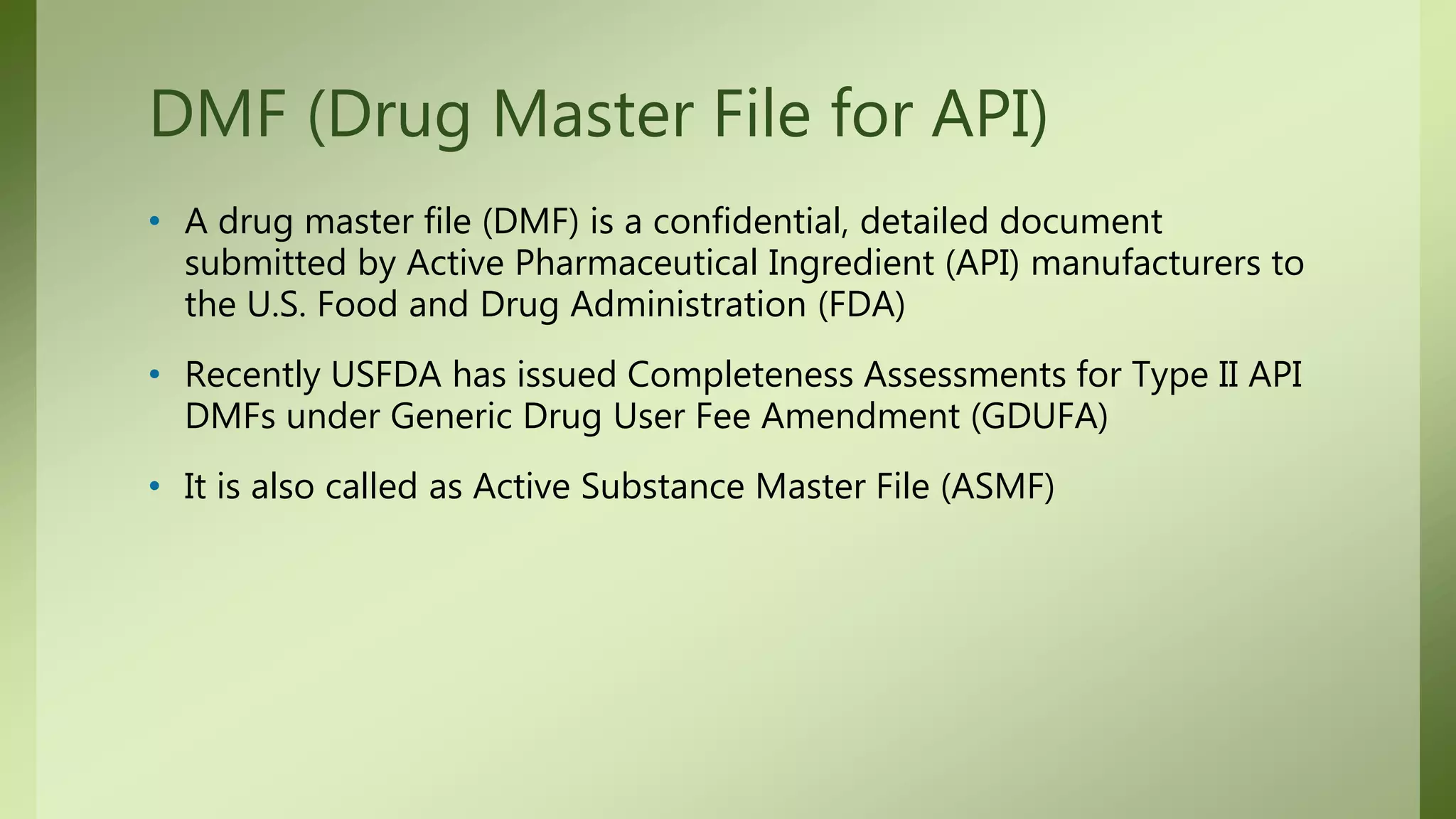 Regulatory requirements for api registration | PPTX