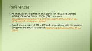 Regulatory requirements for api registration | PPTX