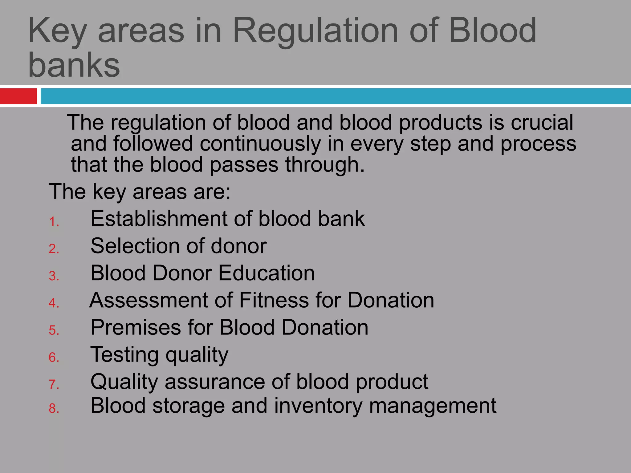 Regulatory requirements for blood banks in india | PPTX