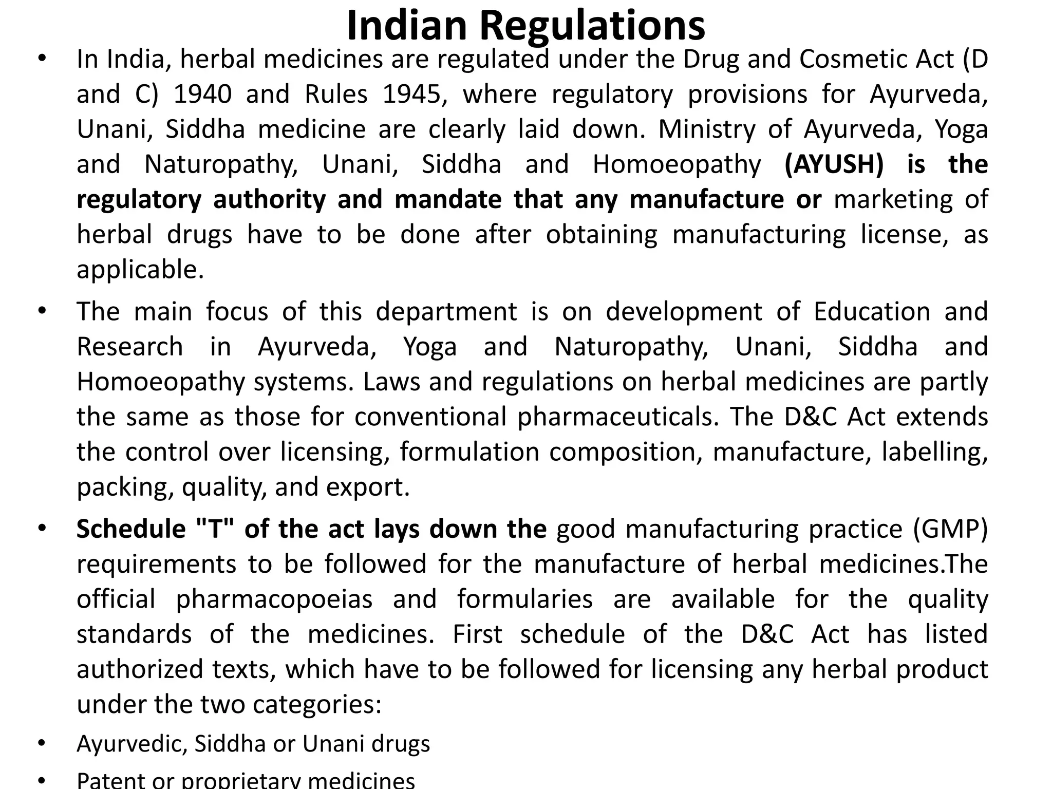 Regulatory requirements for herbal medicines | PPTX