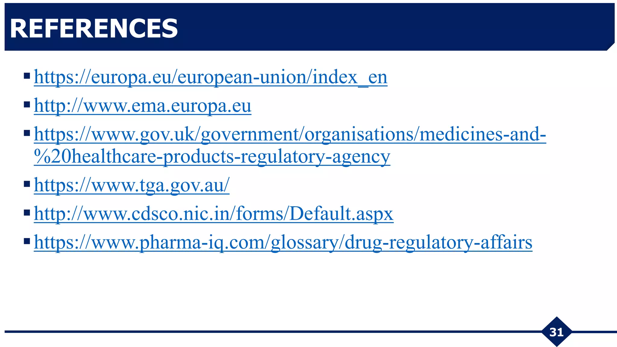 REGULATORY REQUIREMENTS OF EU, MHRA, TGA & ROW COUNTRIES.pptx