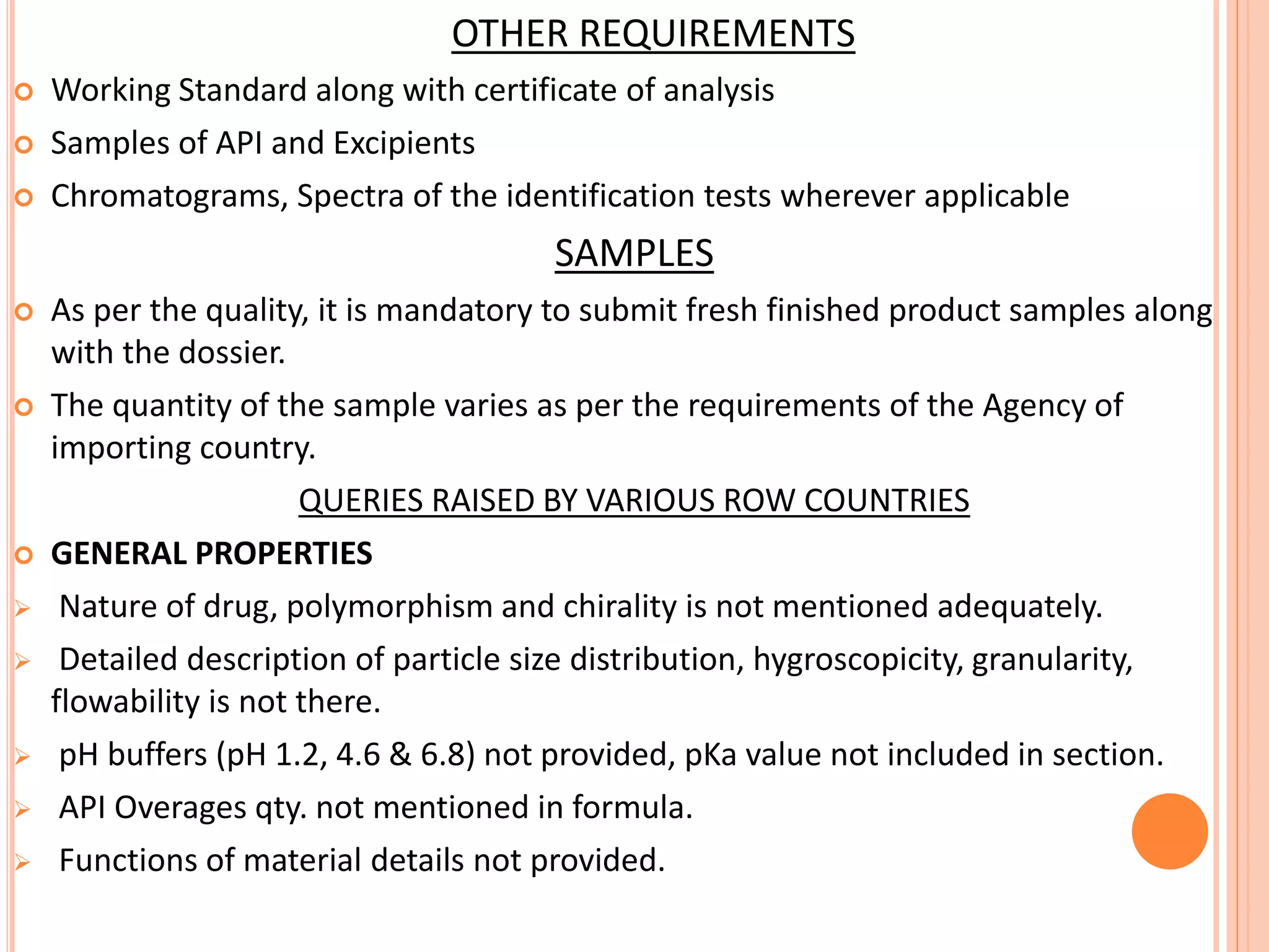 Regulatory requirements of row countries | PPTX