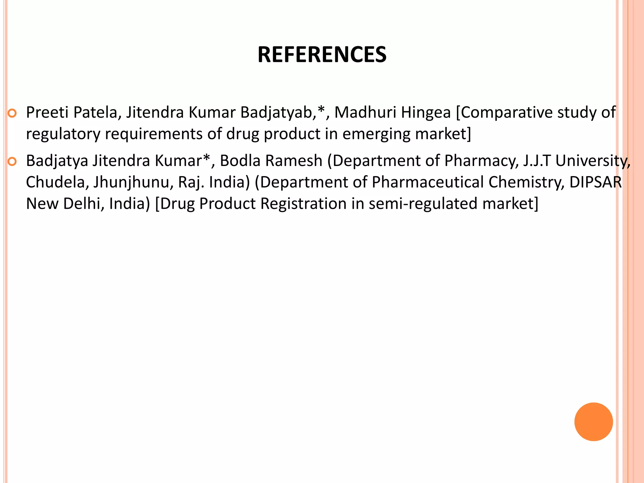 Regulatory requirements of row countries | PPTX