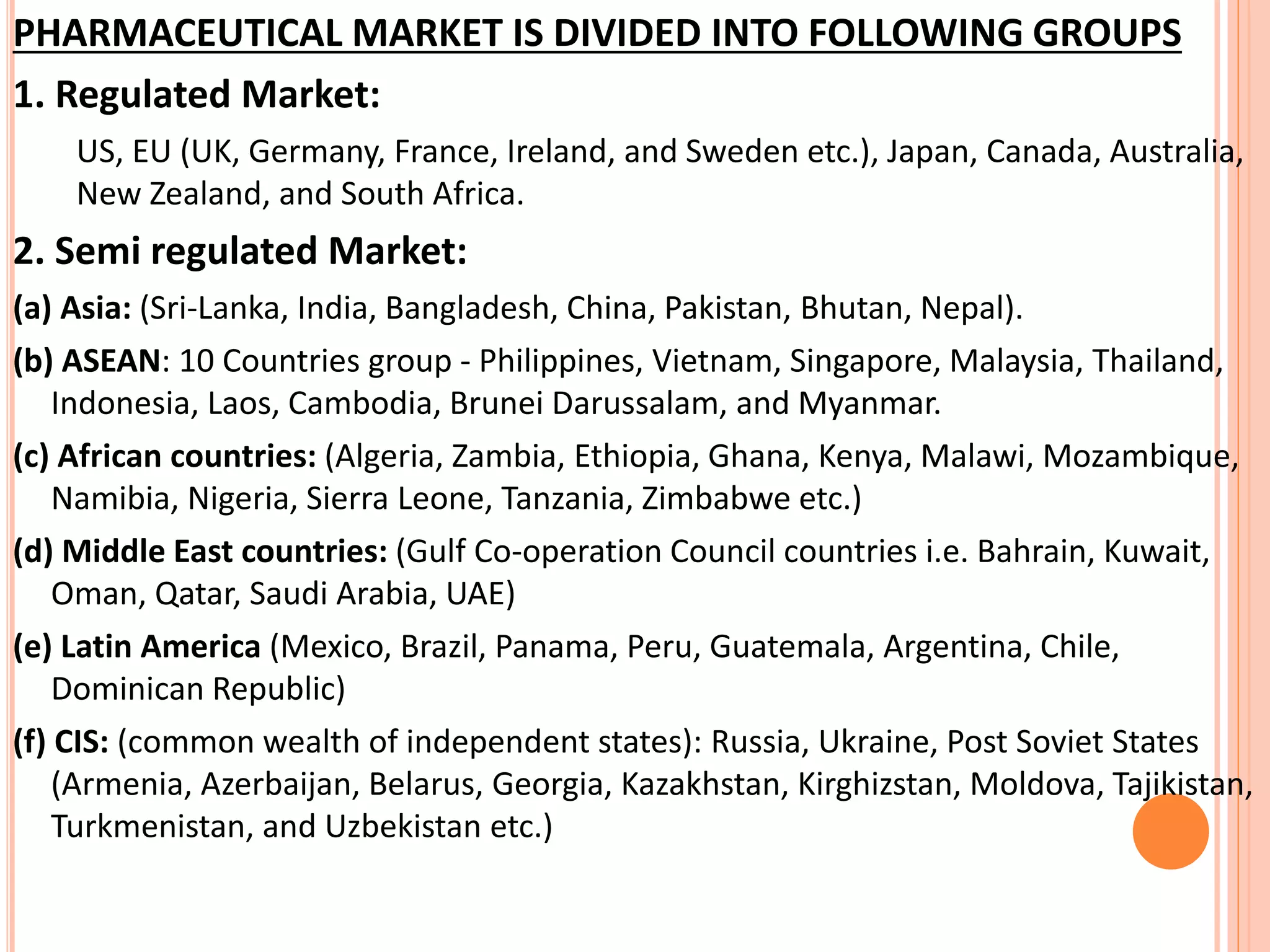 Regulatory requirements of row countries | PPTX