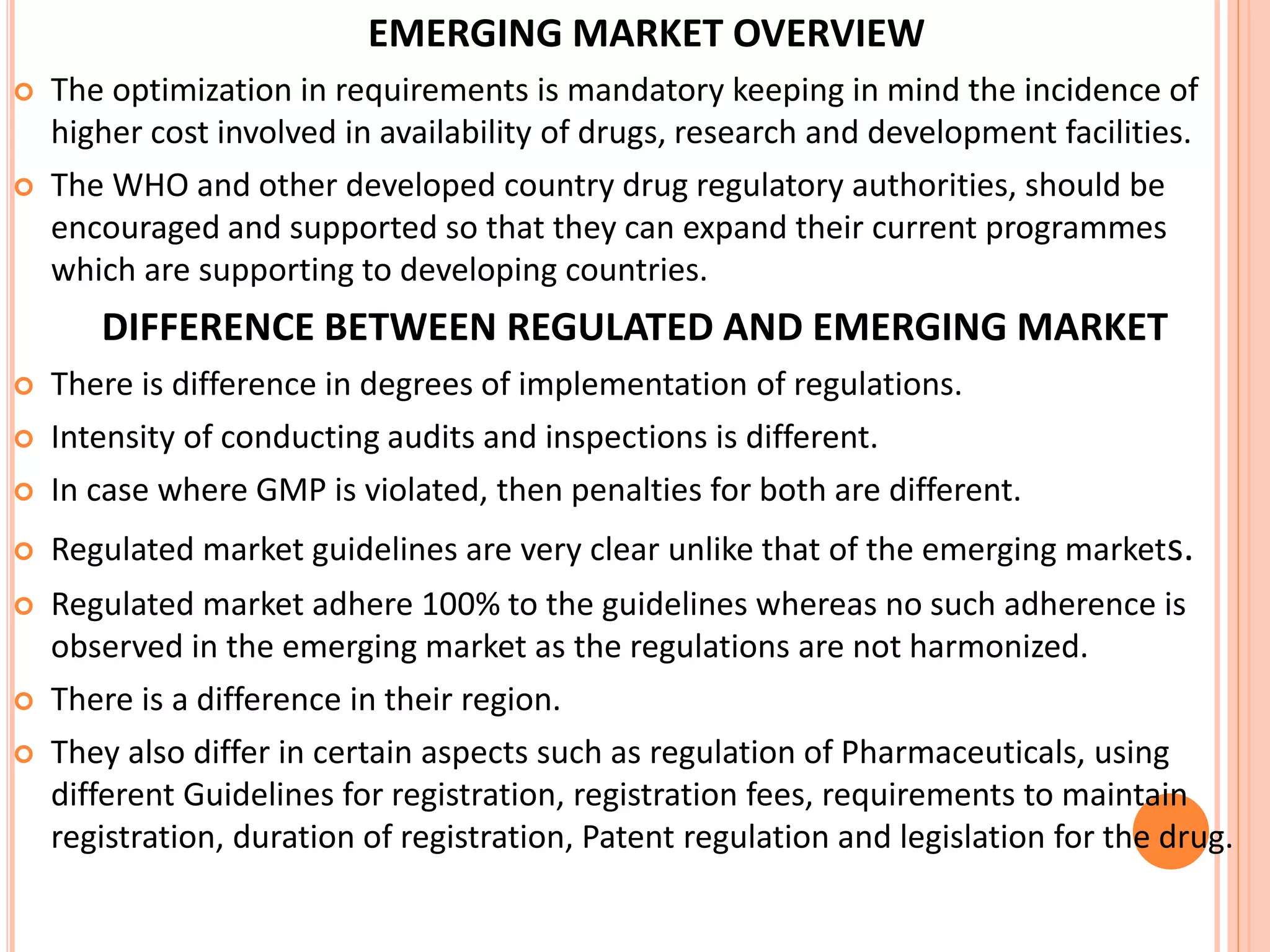 Regulatory requirements of row countries | PPTX