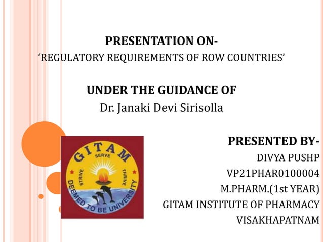Regulatory requirements of row countries | PPTX