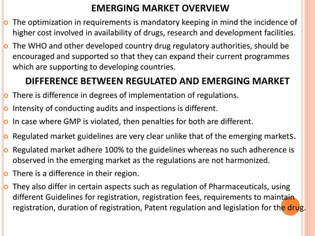 Regulatory requirements of row countries | PPTX