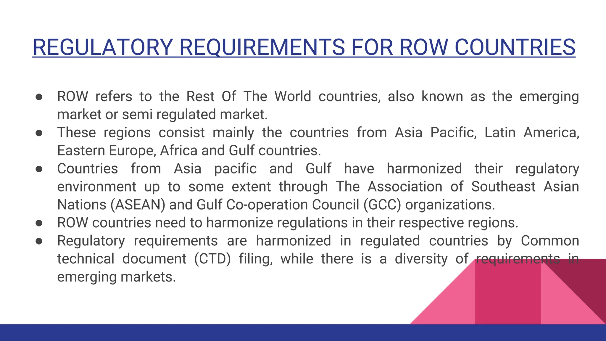 REGULATORY REQUIREMENTS OF TGA AND ROW COUNTRIES.pptx