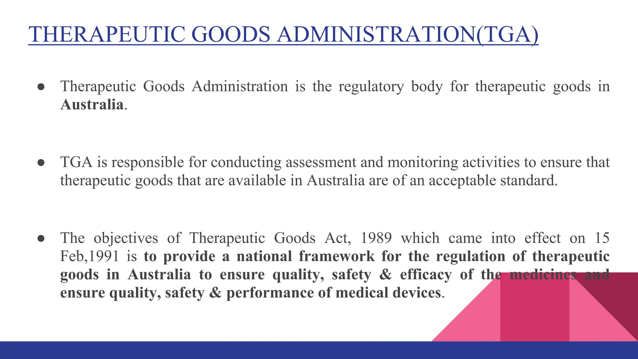 REGULATORY REQUIREMENTS OF TGA AND ROW COUNTRIES.pptx