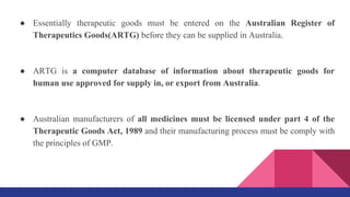 REGULATORY REQUIREMENTS OF TGA AND ROW COUNTRIES.pptx