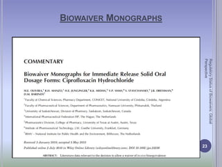 Regulatory status of biowaivers | PPT