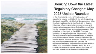 Regulatory updates | PPTX