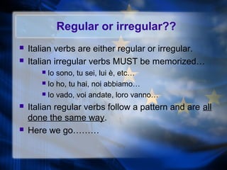 Regular Italian verbs | PPT