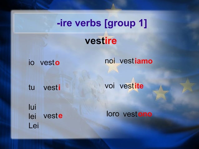 Regular Italian verbs | PPT