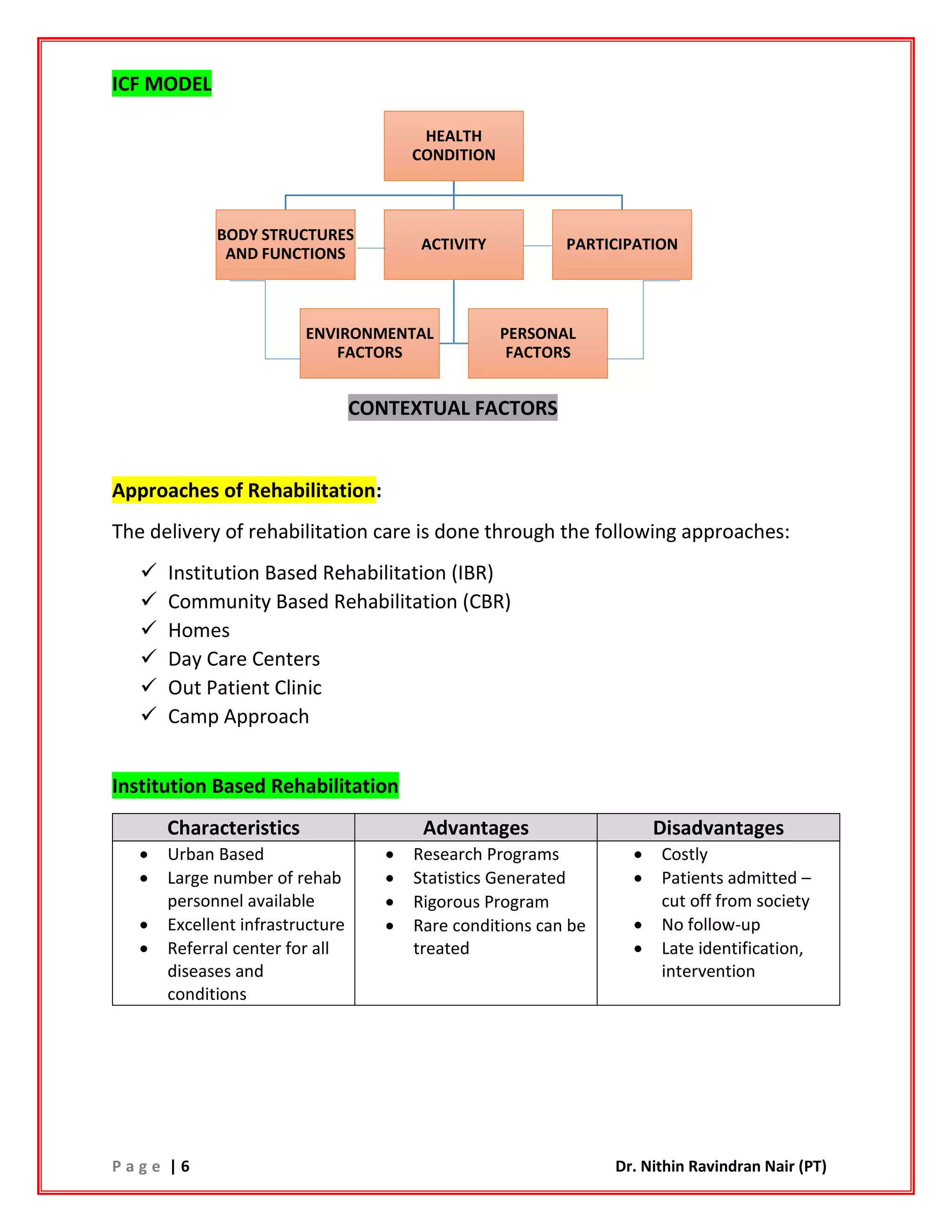 Rehab + cbr + ibr | PDF