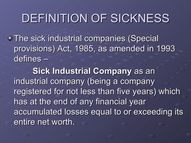 Rehab for sick units | PPT | Business Accounting & Finance | Business