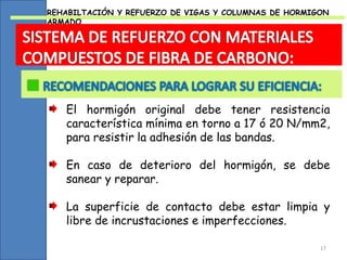 Rehabilitación y refuerzo de vigas y columnas de hormigon armado 2 | PPTX